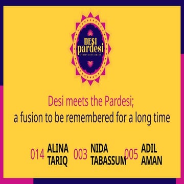 Desi Pardesi Presentation for business students | PPT