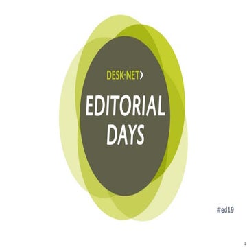 ED19 Presentation: Matthias Kretschmer of Desk-Net | PDF