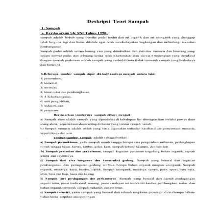 Deskripsi teori sampah | DOCX