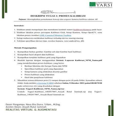 Deskripsi tugas 1 ar kalibrasi | PDF