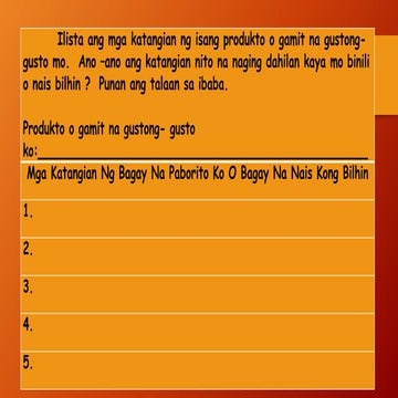 Deskripsyon ng produkto | PPTX