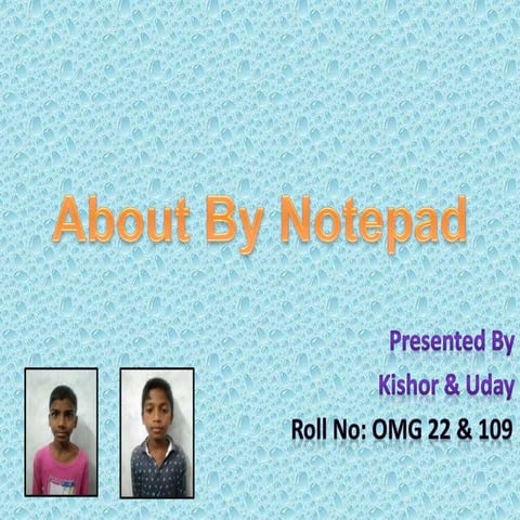 Welcome to my presentation Notepad | PPT