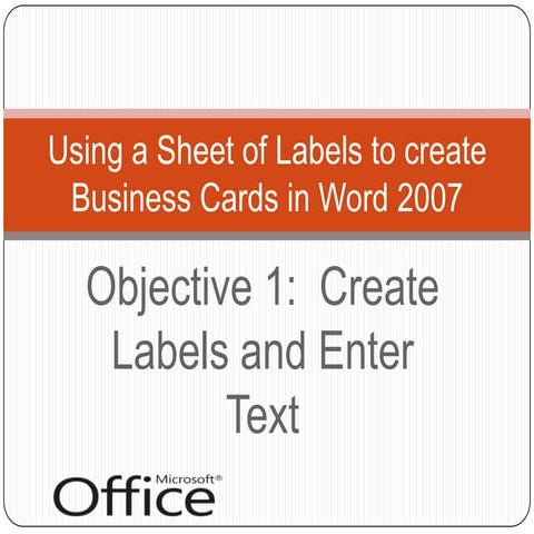 Creating Business Cards with Word 2007 | PPTX