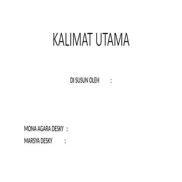 kalimat utama dalam proses pembelajaran dan dapat di gunakan dengan ...