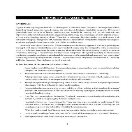 NCERT syllabus chemistry | PDF