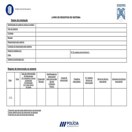 Despacho 10GDN2022 - Modelo 2 - Livro de registos do sistema.docx