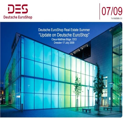 Deutsche EuroShop Real Estate Summer 2009, Dresden | PDF | Business ...