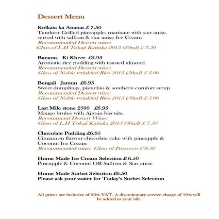 Dessert menu jan, 2018 | PDF
