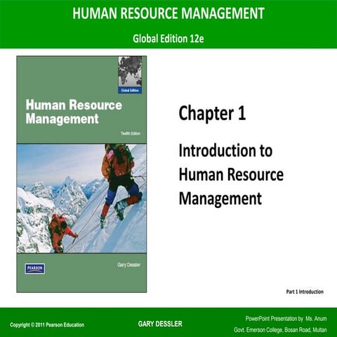 Chapter 1 Introduction to Human Resource Management | PPT | Human ...