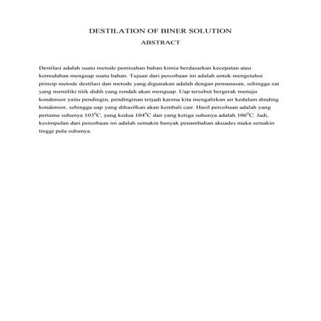 Destilation of biner solution | DOCX