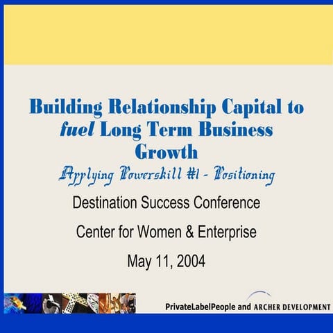 Center for Women & Enterprise: Destination Success with PowerSkills | PPT