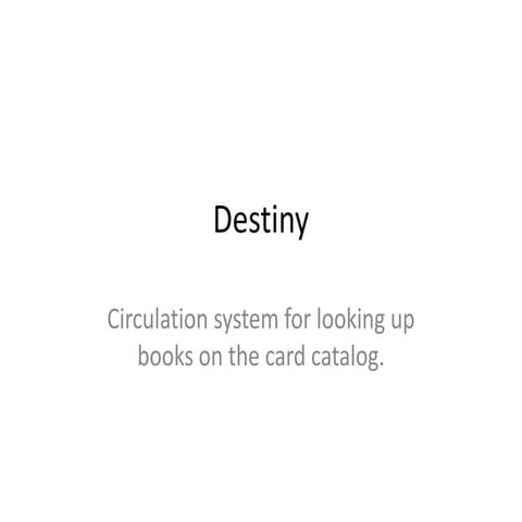 Destiny Catalog System | PPTX | Search | Internet