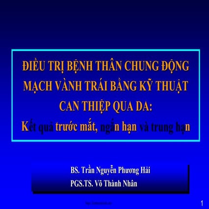 Điều trị bệnh thân chung động mạch vành trái bằng kỹ thuật can thiệp ...