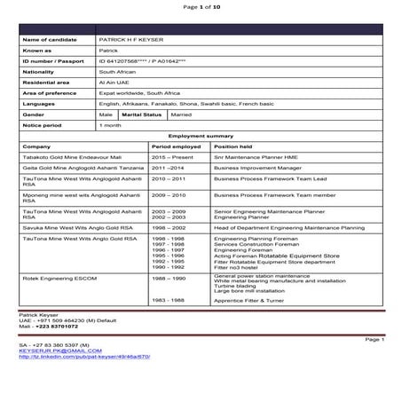 Detail cv patrick keyser 2016 | PDF