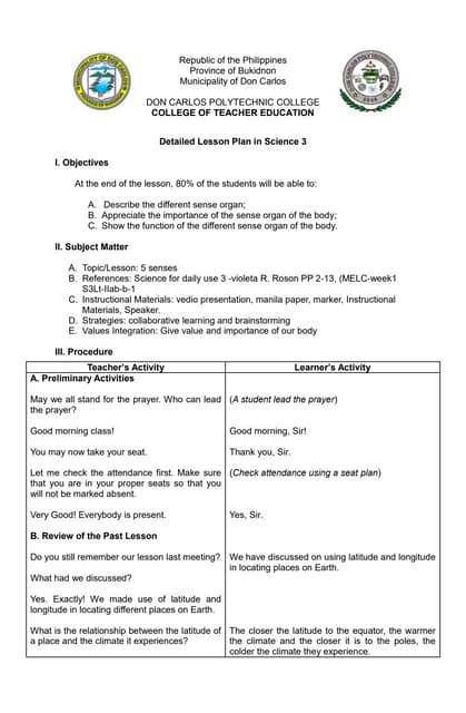 4A's Detailed lesson plan in Science 3 | DOCX | Environmental Services ...