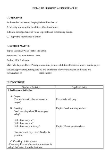 Detailed Lesson Plan in English 1 | DOCX