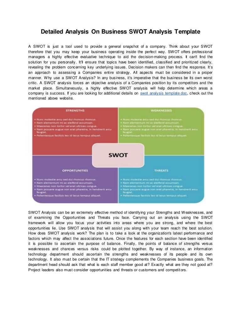 Detailed Analysis On Business Swot Analysis Template detailed-analysis-on-business-swot-analysis-template