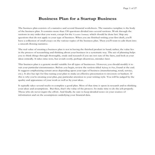 Detailed business plan | DOC