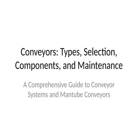 Mantube Conveyor belt SOP presentation 2025.pptx