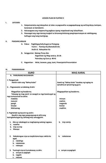 Detailed Lesson Plan sa filipino 3 | DOCX