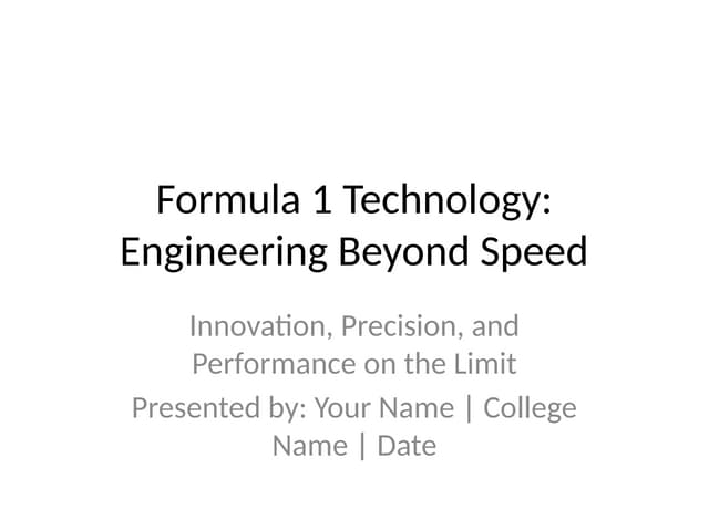 f1 presentation.pdf | Performance Cars | Auto Type