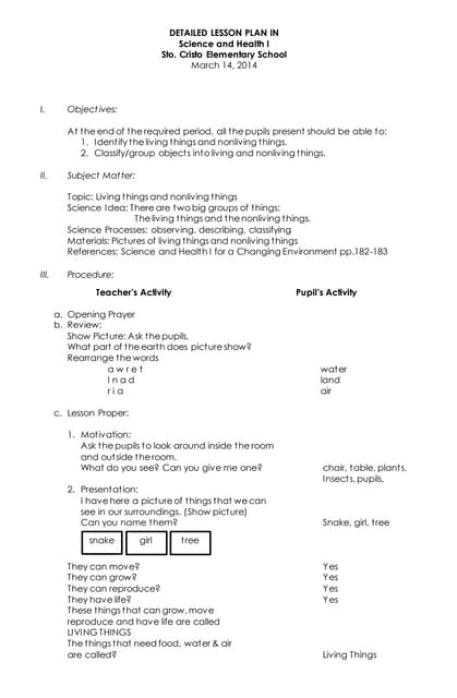 GRADE 4 SCIENCE LESSON PLAN | PDF