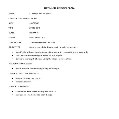 Detailed lesson plan | DOCX