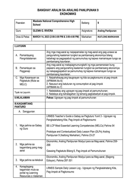 Masusing banghay aralin sa ap 10 | DOCX
