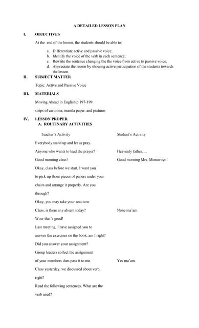 Semi-Detailed Lesson Plan - Gerunds (Junior High School - English 9) | DOCX