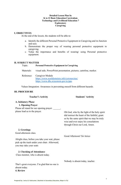 Grade 7 TLE Detailed Lesson Plan 3 | PDF