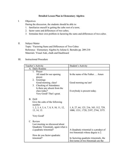 DETAILED LESSON PLAN (MATH 6) | PDF
