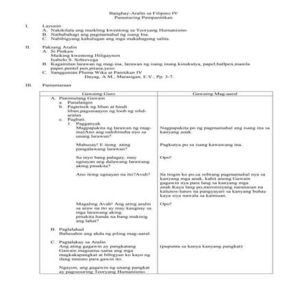 Filipino Dlp Final Detailed Lesson Plan Grade 6 Detalyadong Banghay 