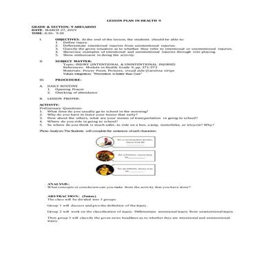 Semi Detailed Lesson Plan In Mapeh Elementary Lesson Plan 3 Types Of