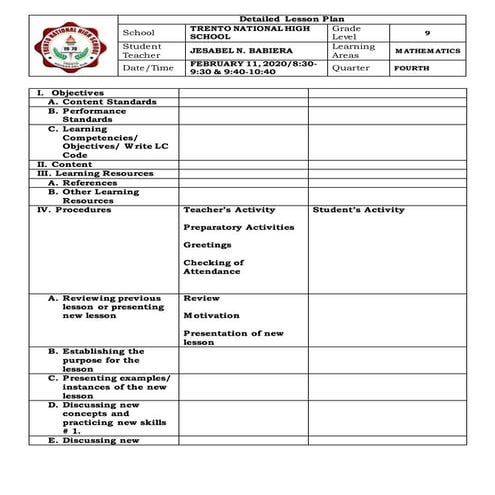 Detailed Lesson Plan in Mathematics Format.docx
