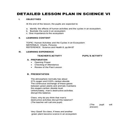 Detailed lesson plan in science vi | DOCX