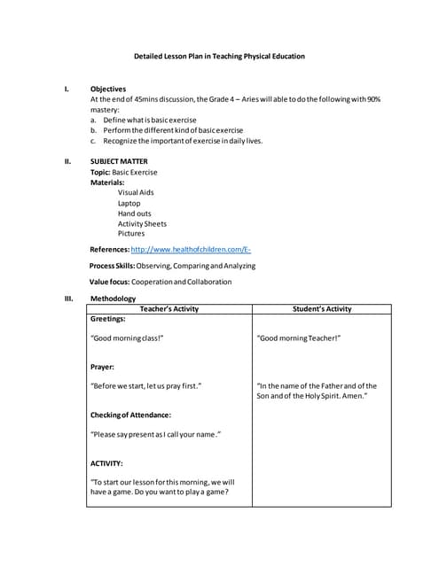 Sample of Semi Detailed Lesson Plan | PDF