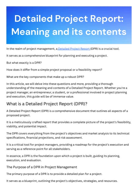 Project Report Definition | PPT