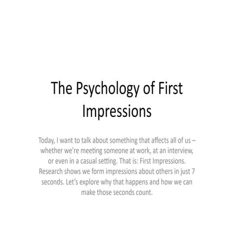 The-Power-of-First-Impressions- First impressions are powerful | PPTX