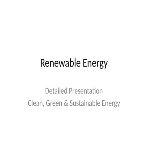 Presentation renewable energy resources | PPTX