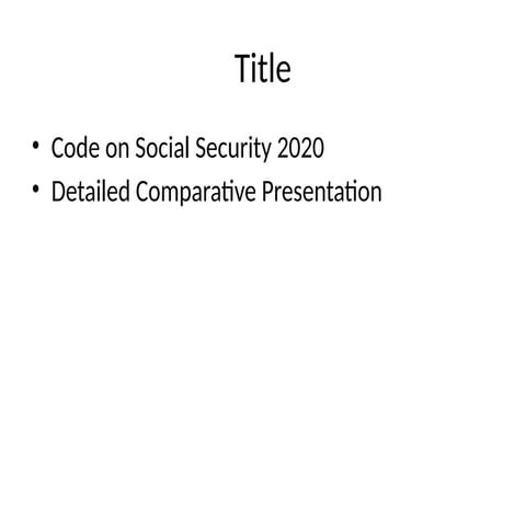 Presentation on Code on Social Security 1 | PPTX