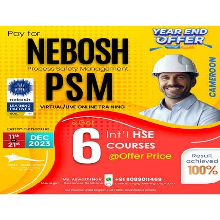 Detailed Training on proactive safety culture Nebosh PSM Course in ...