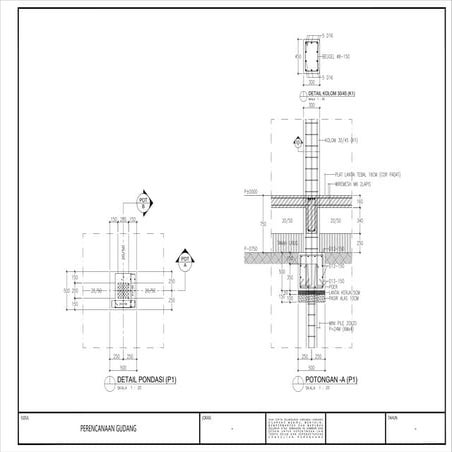GAMBAR KERJA DETAIL PONDASI TIANG PANCANG | PPT