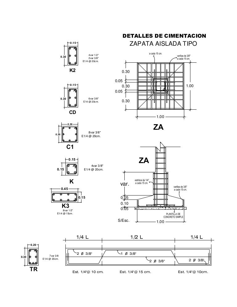 detalles de cimentacion