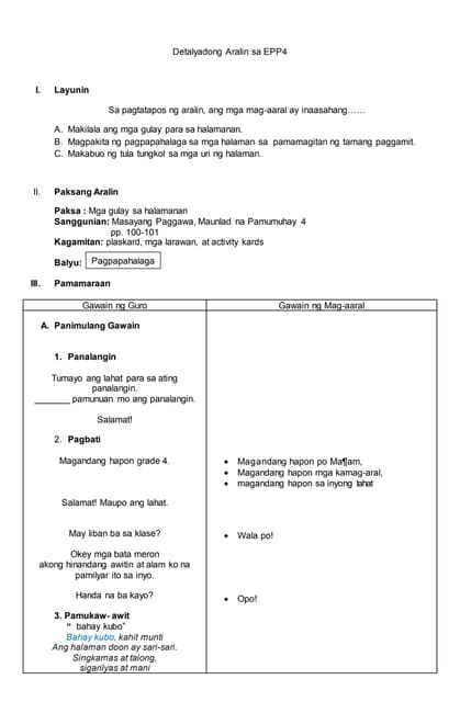 GRADE 4 ESP LESSON PLAN | PDF