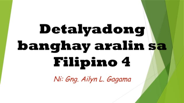 GRADE 4 FILIPINO LESSON PLAN | DOC