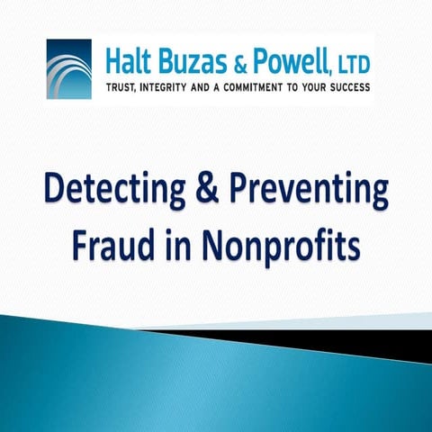 Detecting and Preventing Fraud in Nonprofits | PPT