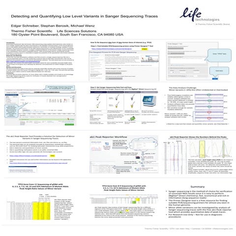 Detecting and Quantifying Low Level Variants in Sanger Sequencing Traces | PDF
