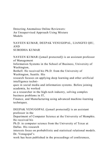 Detecting Anomalous Online Reviewersan Unsupervised Approac Docx