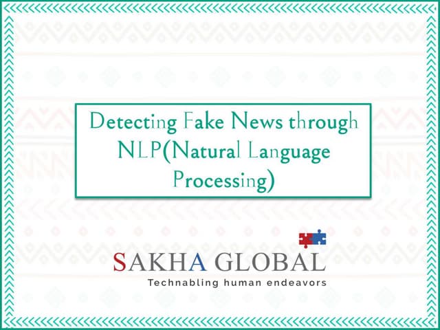 FAKE NEWS DETECTION PPT | PPTX