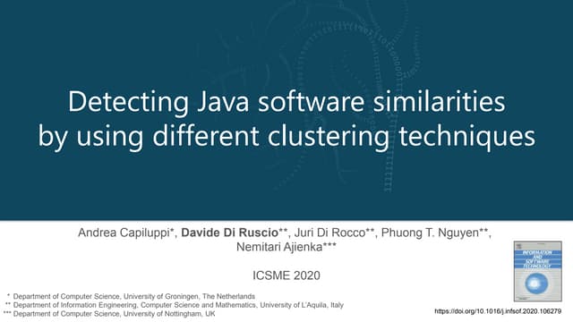 Detecting Java Software Similarities By Using Different Clustering Ppt 9681